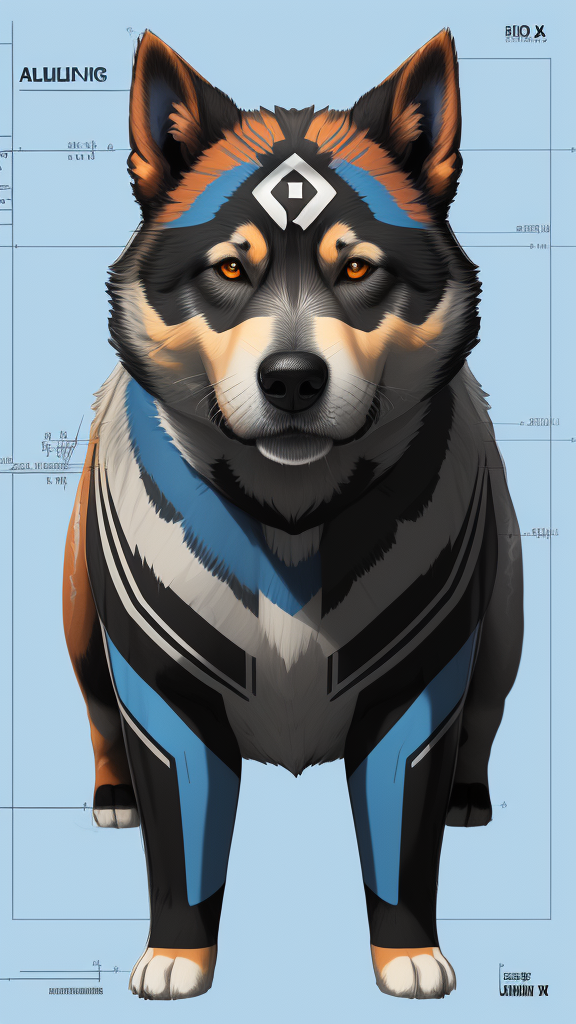 DreamShaper prompt: Alpha Dog Norwegian Buhund, by Ultima...