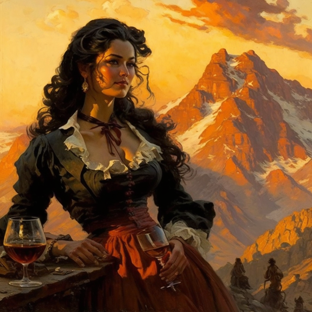 Midjourney prompt: Full body, high class society woman, b...