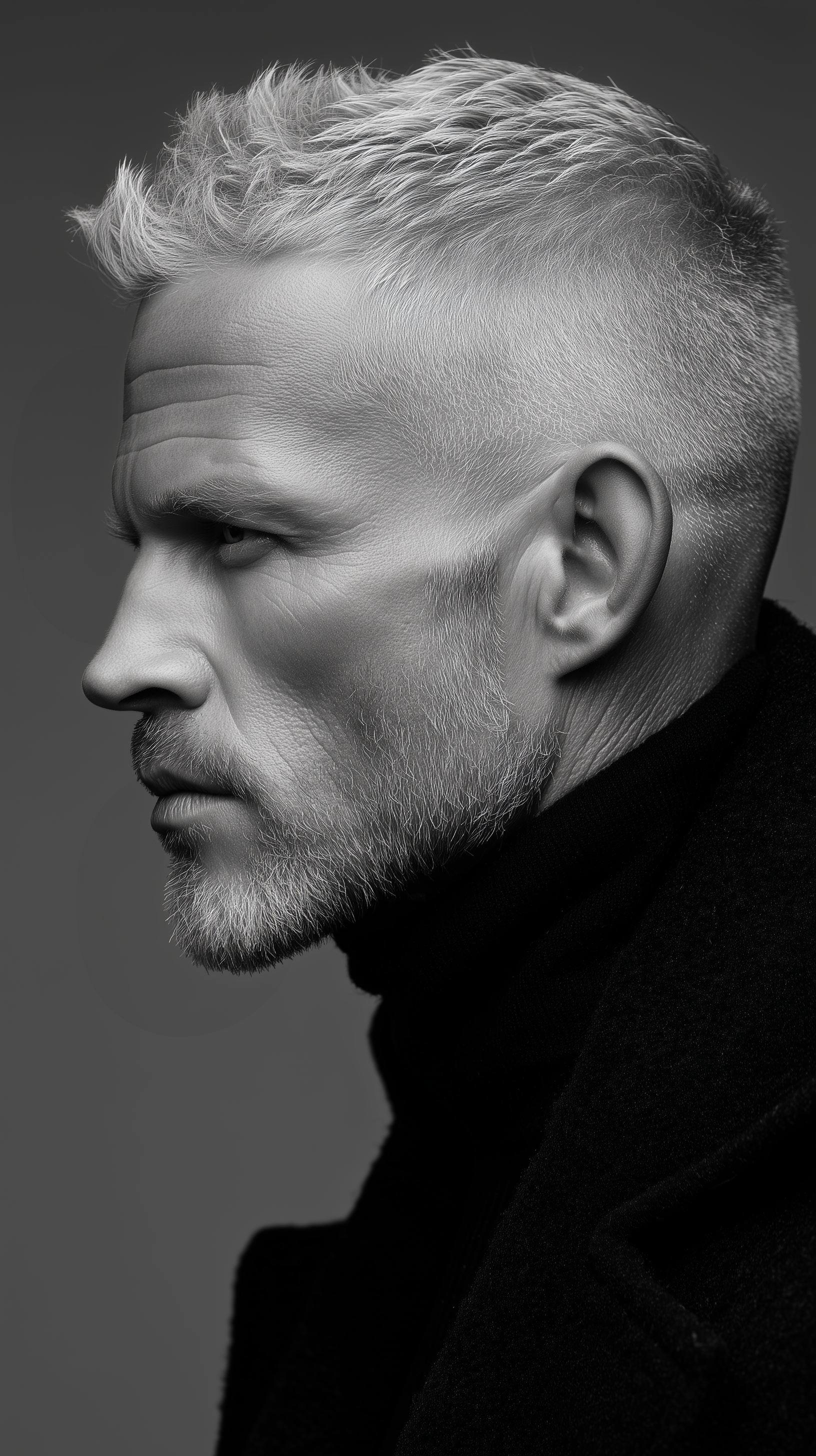 Midjourney prompt: photography, side profile portrait, ma...