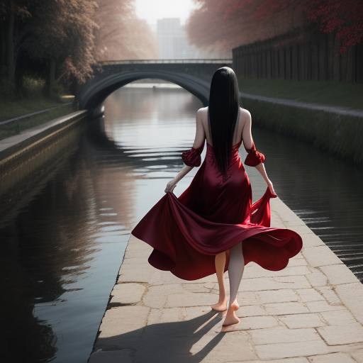 DreamShaper prompt: Photography, perfect woman walking by...