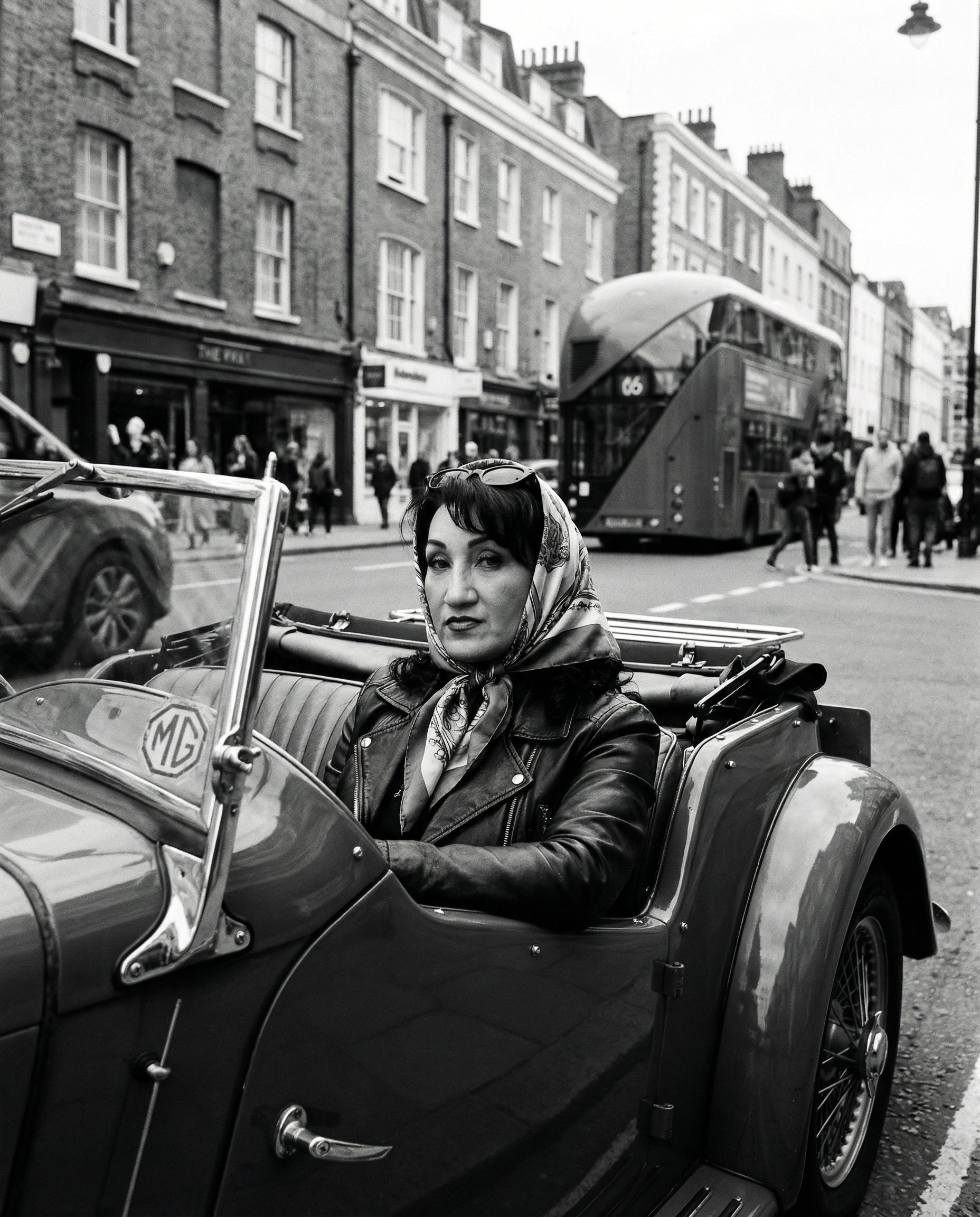 Nano Banana prompt: Black and white street photography of...