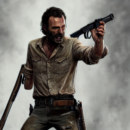 Stable Diffusion prompt: rick grimes from the walking dea...