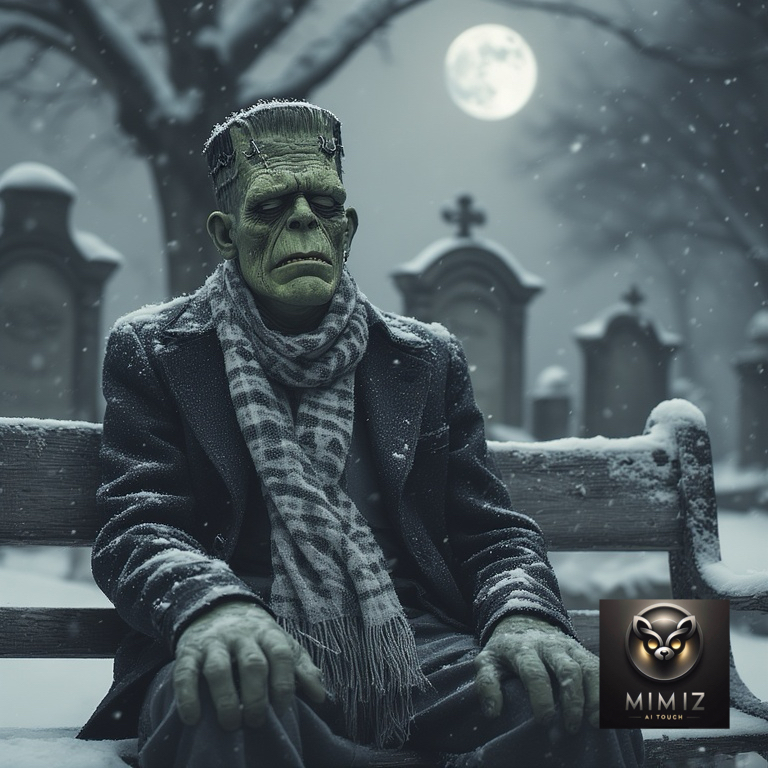 Perchance sad Frankenstein monster wearing new y...