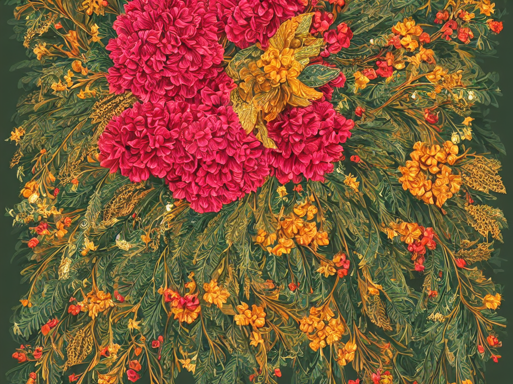 Stable Diffusion prompt: Fall potrait of wreath elegant a...