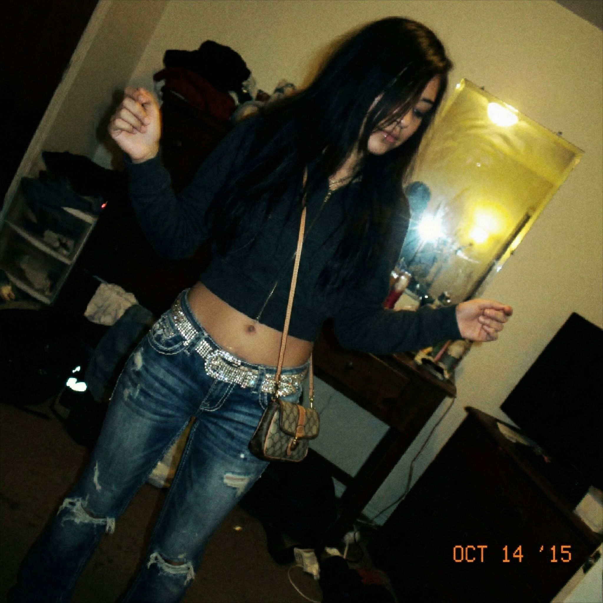 Nano Banana prompt: a lo-fi 2015s-era, diagonally taken,