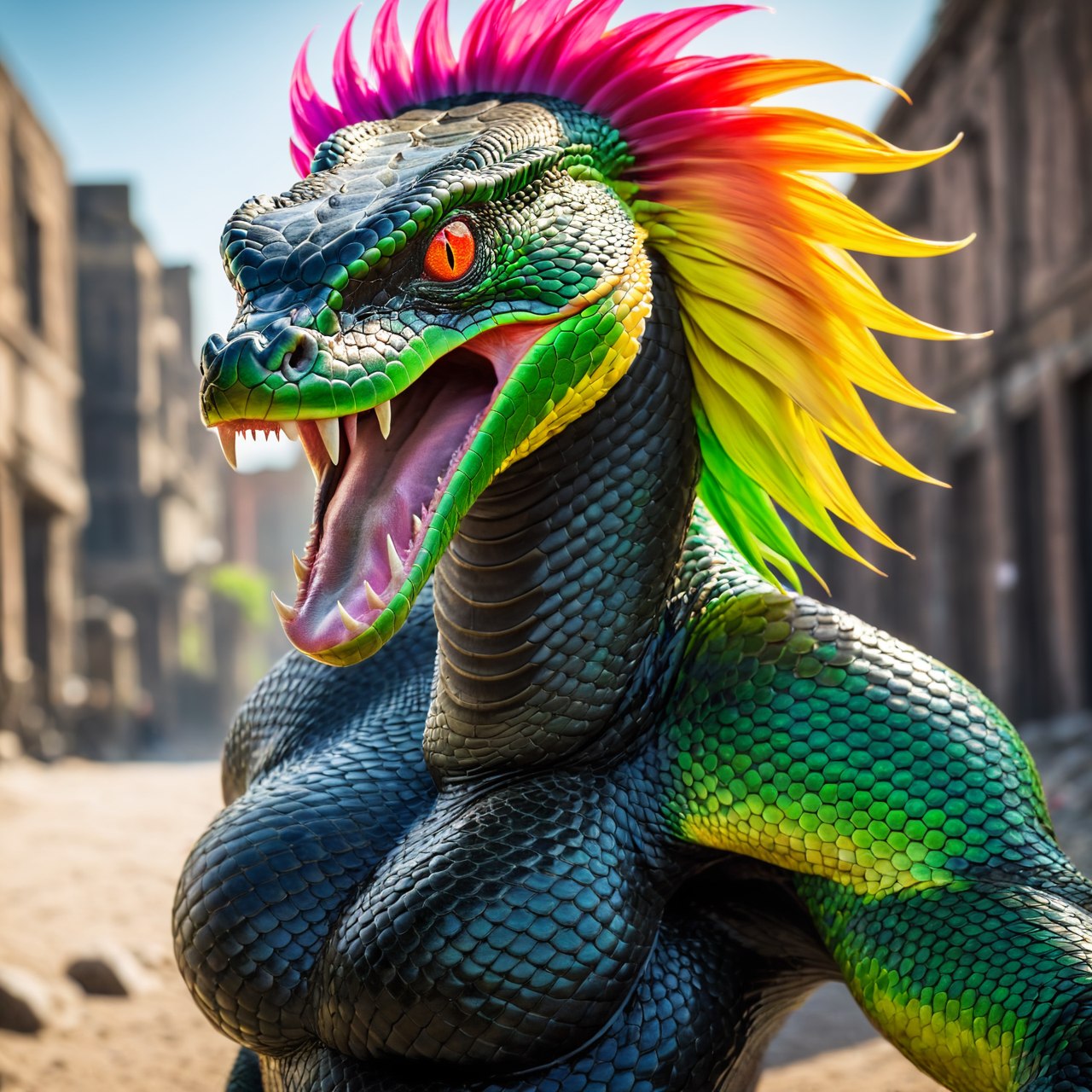 Stable Diffusion prompt: (naga:1.2), (serpent), (scaly),