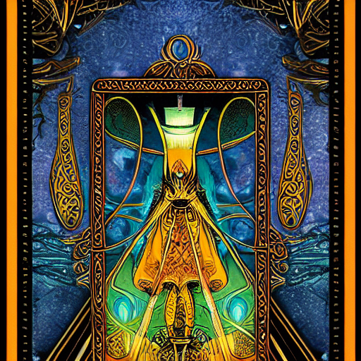 Stable Diffusion prompt: tarot card with intricate detail...