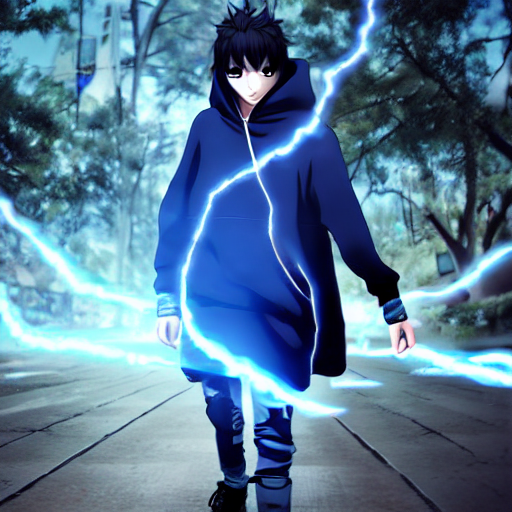 Stable Diffusion prompt: Fantasy japanese anime boy walki...