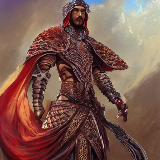 Stable Diffusion prompt: a arab warrior with an arabian o...