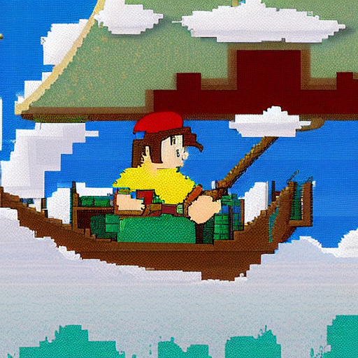 Stable Diffusion prompt: 16 bit pixel art, epic composit...