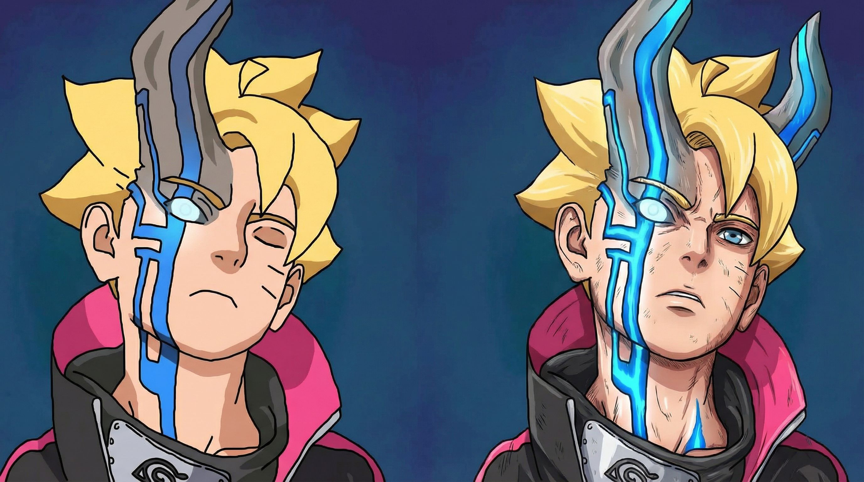 Nano Banana prompt: boruto, 1boy, boruto, right two horns...