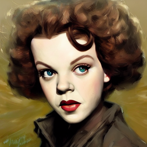 Stable Diffusion prompt: cute face portrait of judy garla...