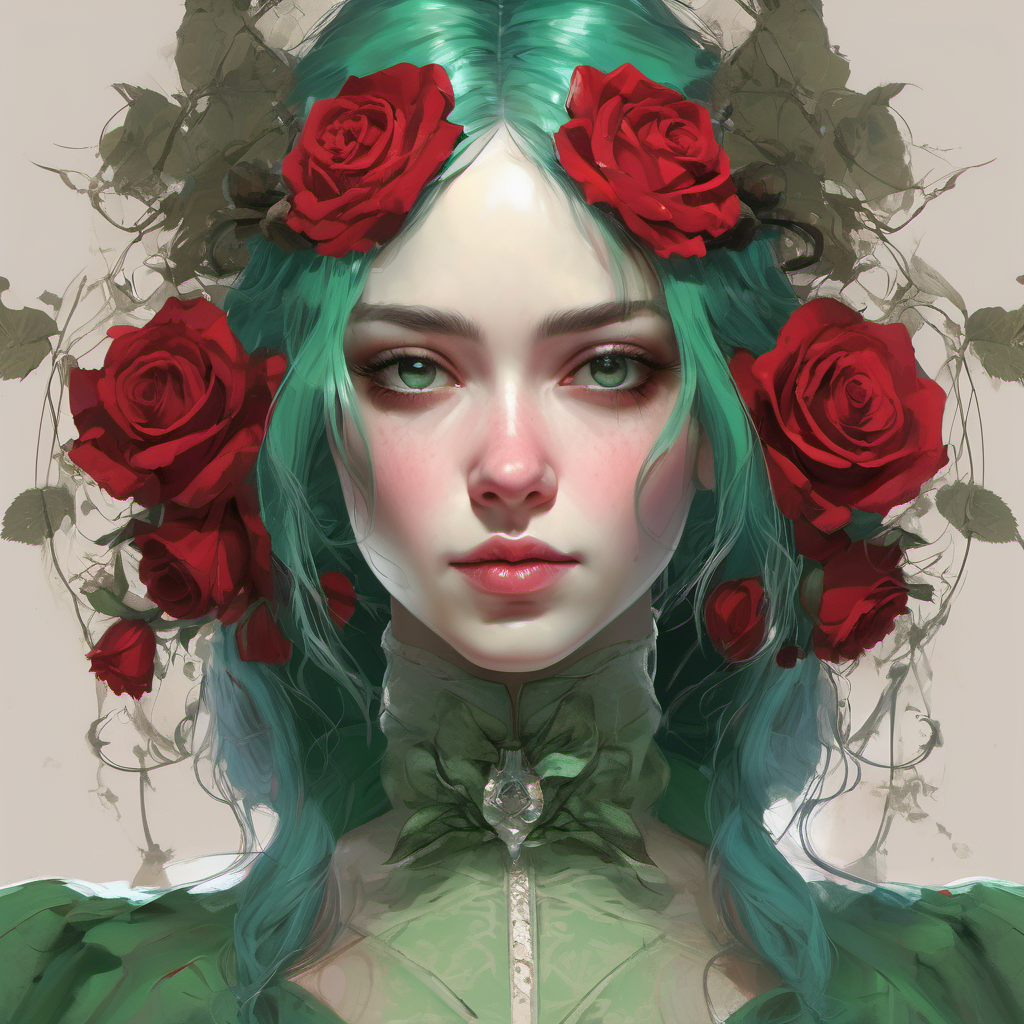 Stable Diffusion prompt: nose::-0.9 portrait young long g...