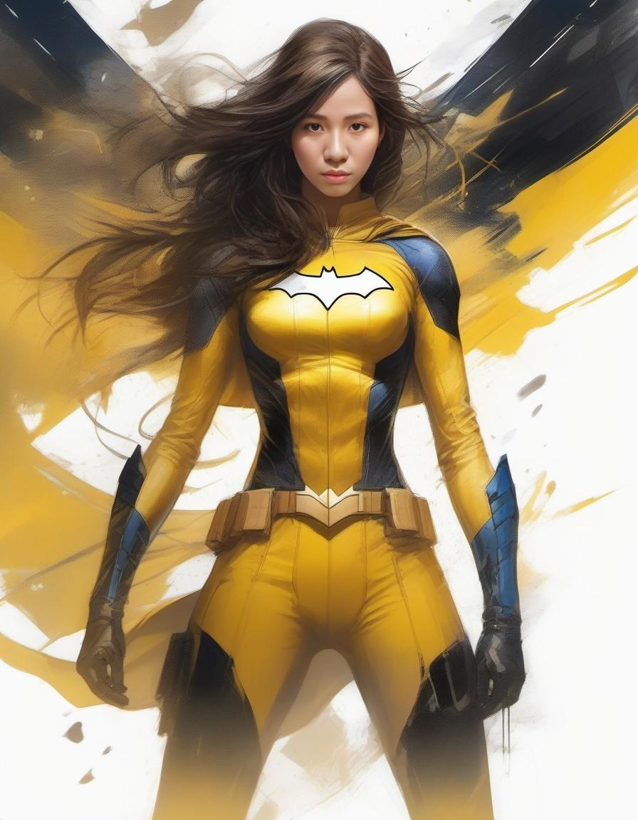 Stable Diffusion prompt: a masterpiece, batgirl/supergirl...