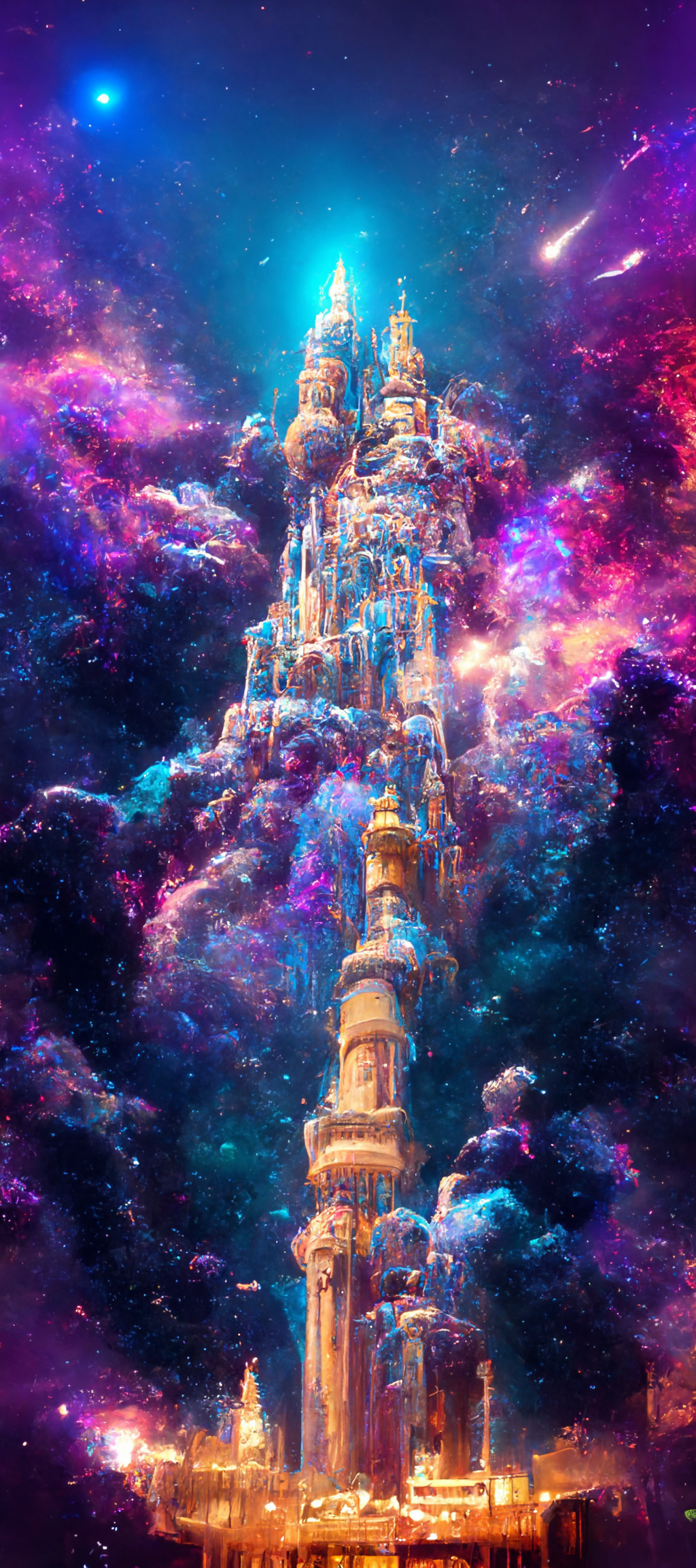 Midjourney prompt: wide shot, Disney Aladdin castle in th...