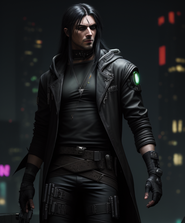 DreamShaper prompt: Cyberpunk, robin hood, revolver, styl...