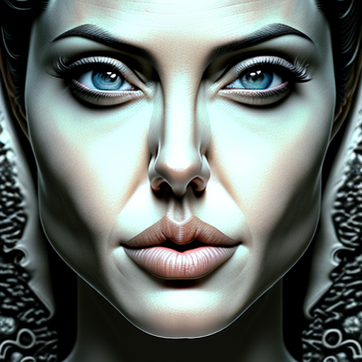 Openjourney prompt: Angelina Jolie face, angel eyes, roco...