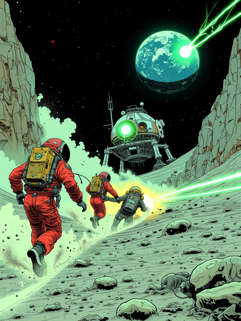 FLUX prompt: A dark, gritty comic-style illustration, wor...