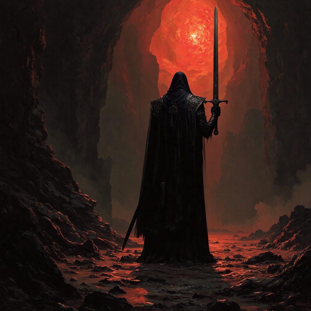 FLUX prompt: Master I was of blood never denied, k...