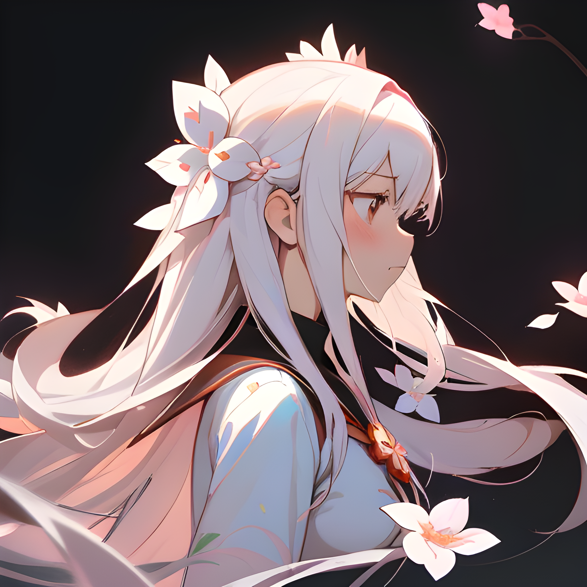 Counterfeit-V2.5 prompt: a woman with long white hair an...