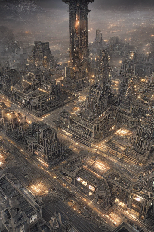Stable Diffusion prompt: Giger-style Chinese City, finely...