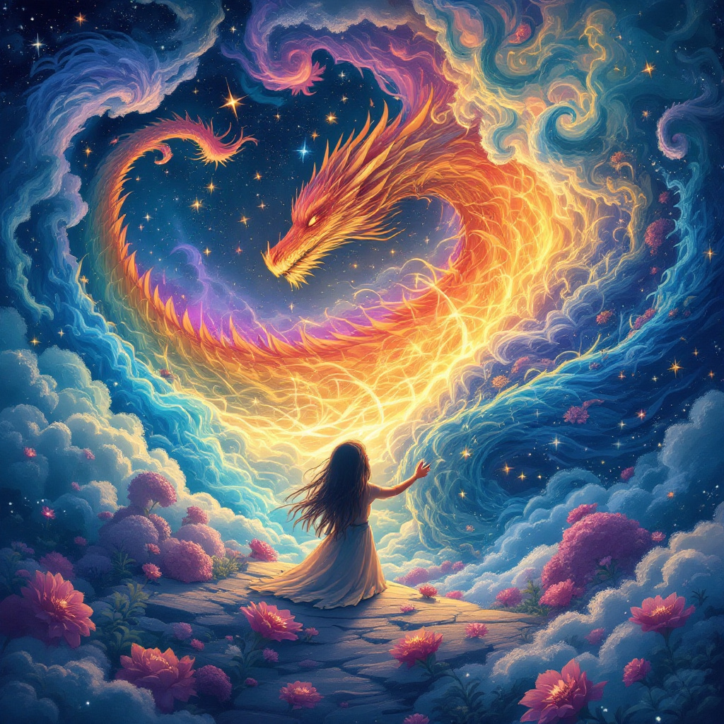 FLUX prompt: enchanting scene depicting Aoife interacting...