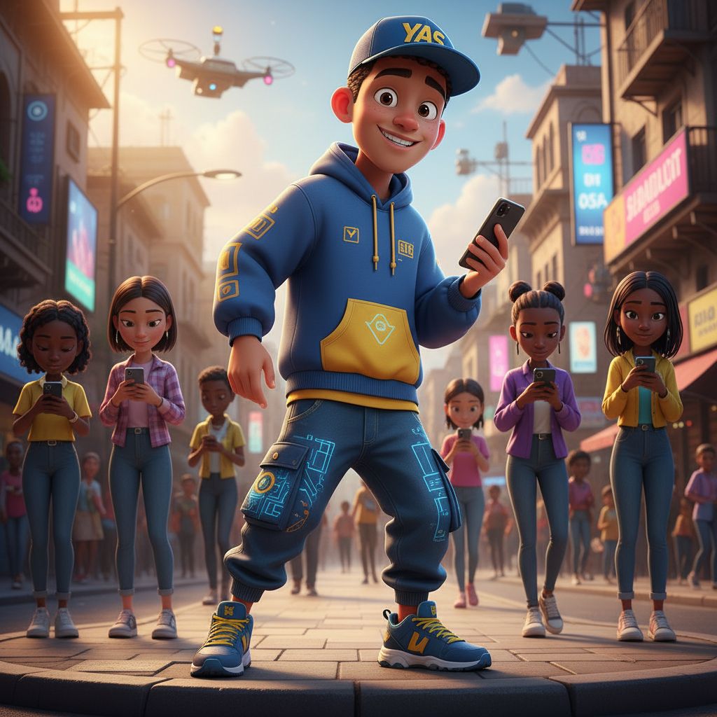 Nano Banana prompt: 3D animated Senegalese young man, smi...