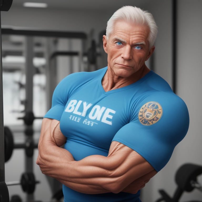 DreamShaper prompt: a photo of a 70 year old bodybuilder,...