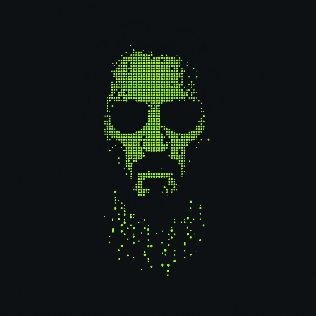 FLUX prompt: a simple green dotted dots forming the shape...