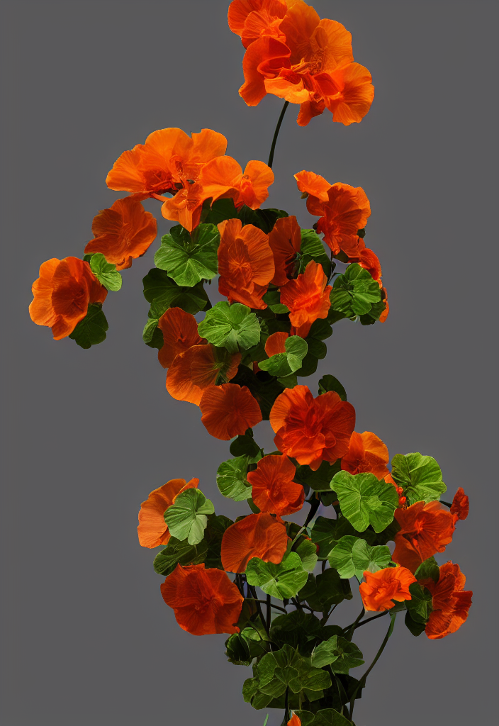 Stable Diffusion prompt: nasturtium statue by greg rutkow...
