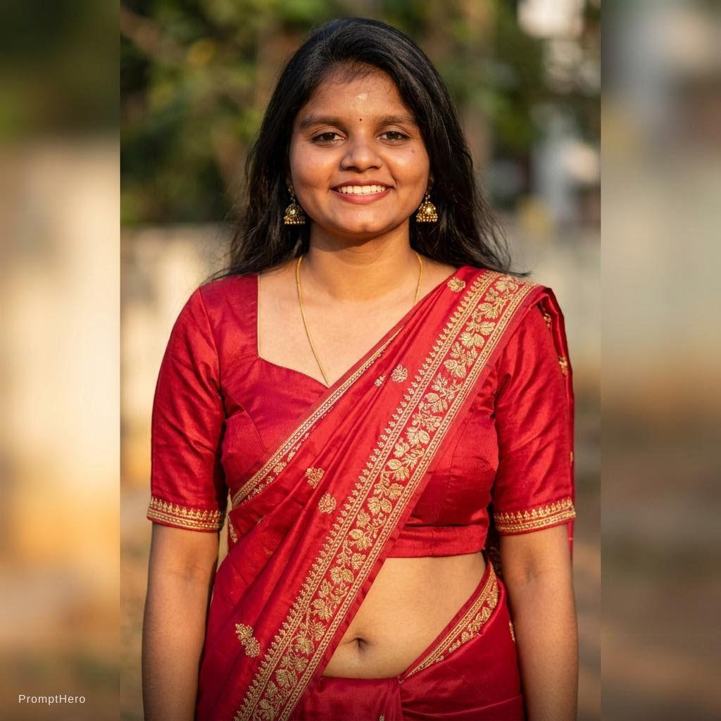 Nano Banana prompt: Hot in red saree with deep clevage bl...