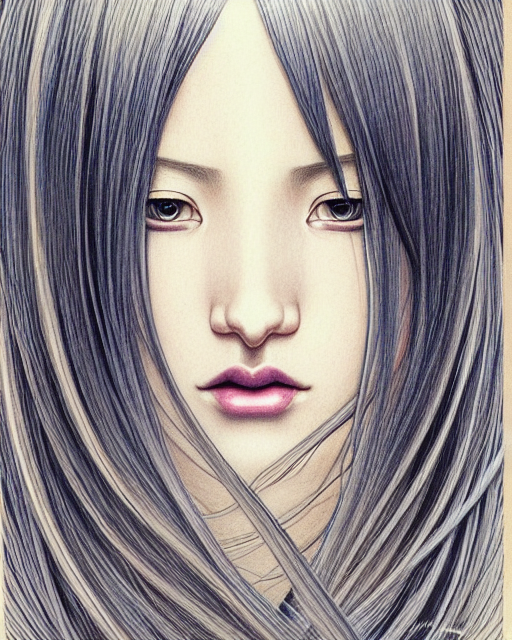 Stable Diffusion prompt: ' bored waifish woman with silky...