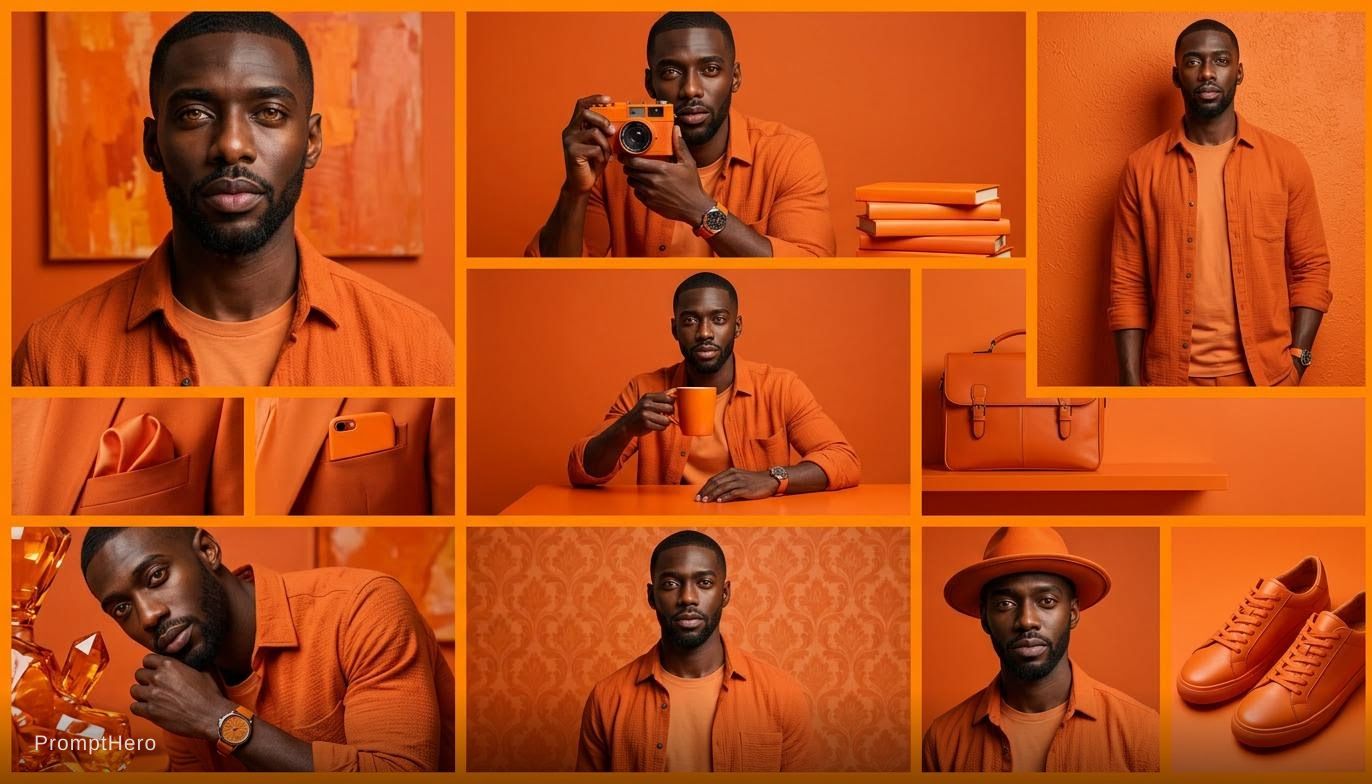 Hero prompt: A collage of 9 editorial-style photos with a...