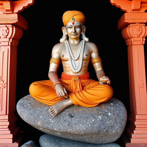 epiCRealism prompt: hindu god sai baba in his iconic post...