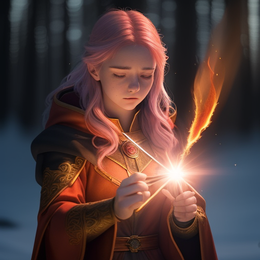 DreamShaper prompt: fire and Ice. look. Beautiful young f...