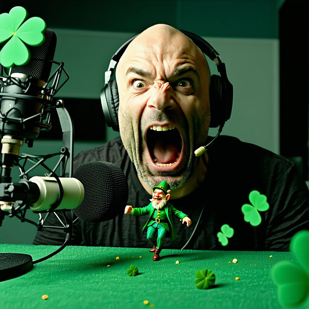 Stable Diffusion prompt: Joe Rogan catches a leprechaun b...