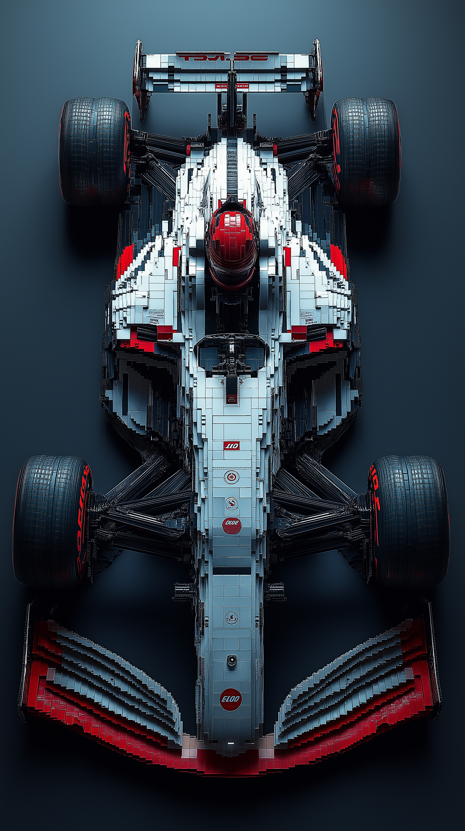Midjourney prompt: photography, top view, lego creation a...
