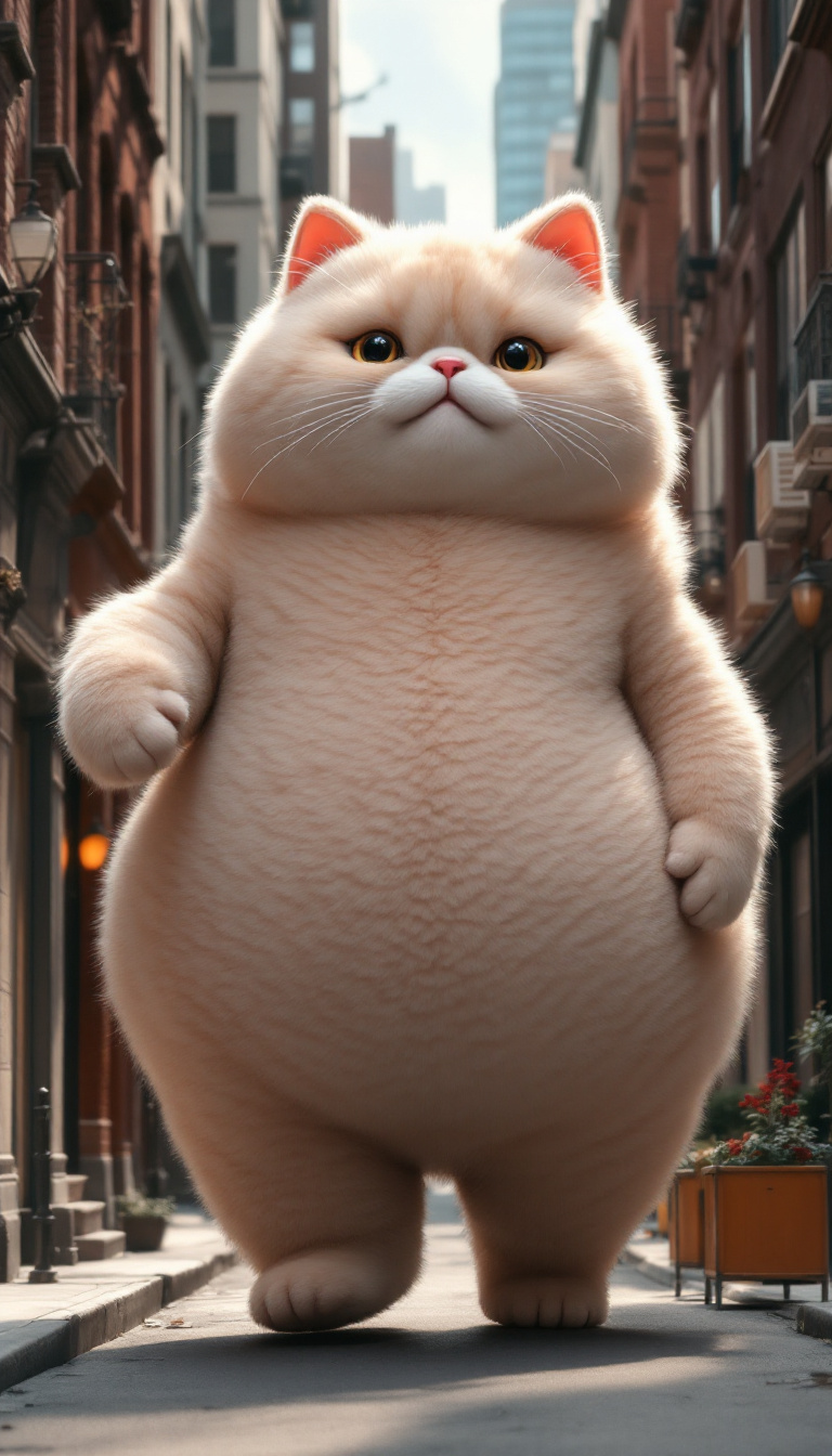 FLUX prompt: a surreal photo of a really gigantic cute ca...