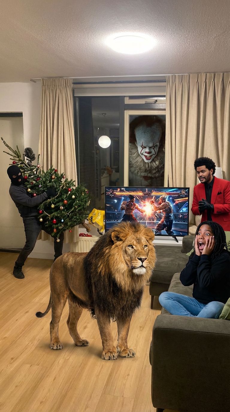 Nano Banana prompt: Create a scene where a lion is in the...