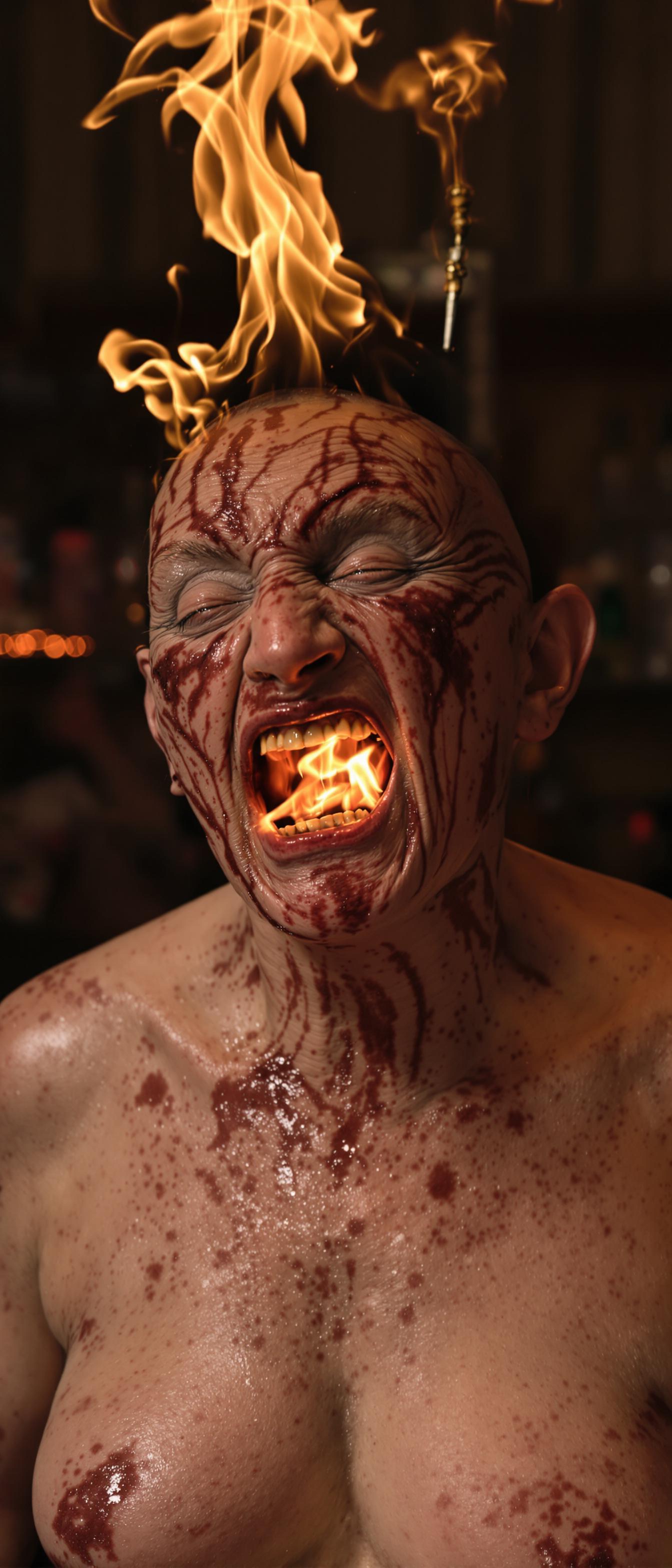 FLUX prompt: An ugly face woman with ugly body dancing i...