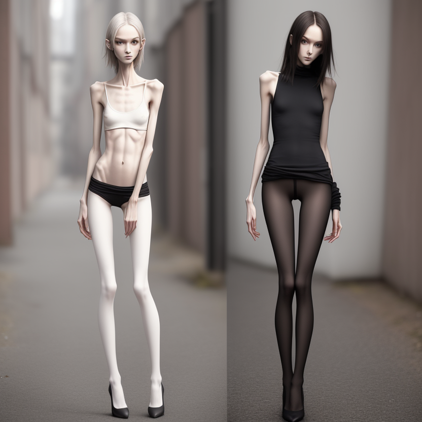 DreamShaper prompt: extreme beautiful skinny slender (alm...