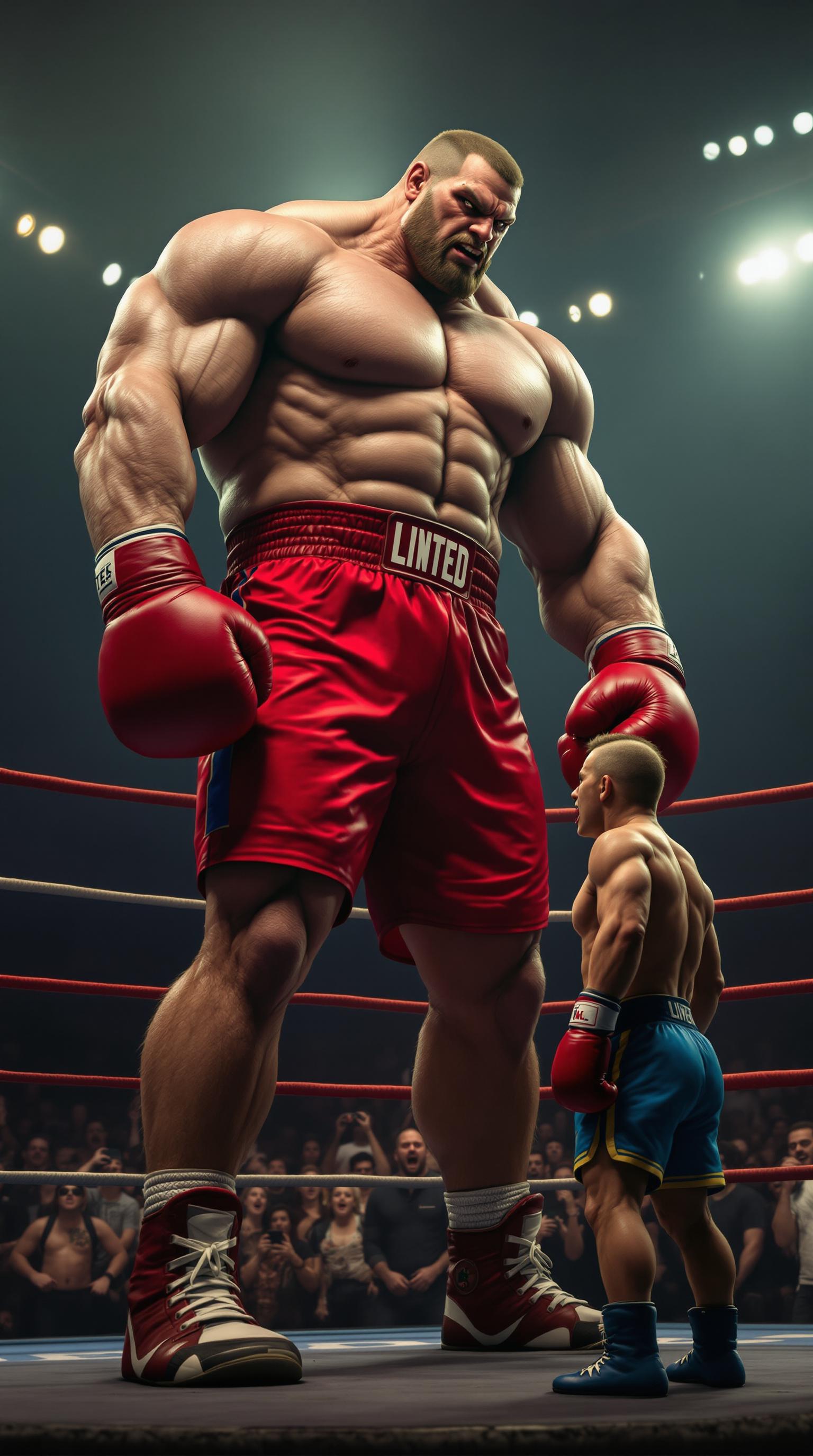 FLUX prompt: “An unusual scene unfolds in the boxing ring...