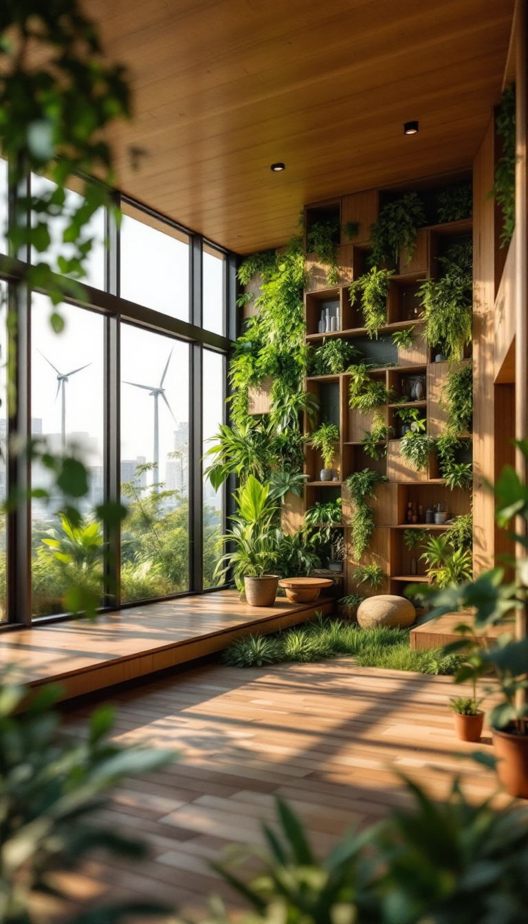 FLUX prompt: Eco-friendly building, reclaimed wood accent...
