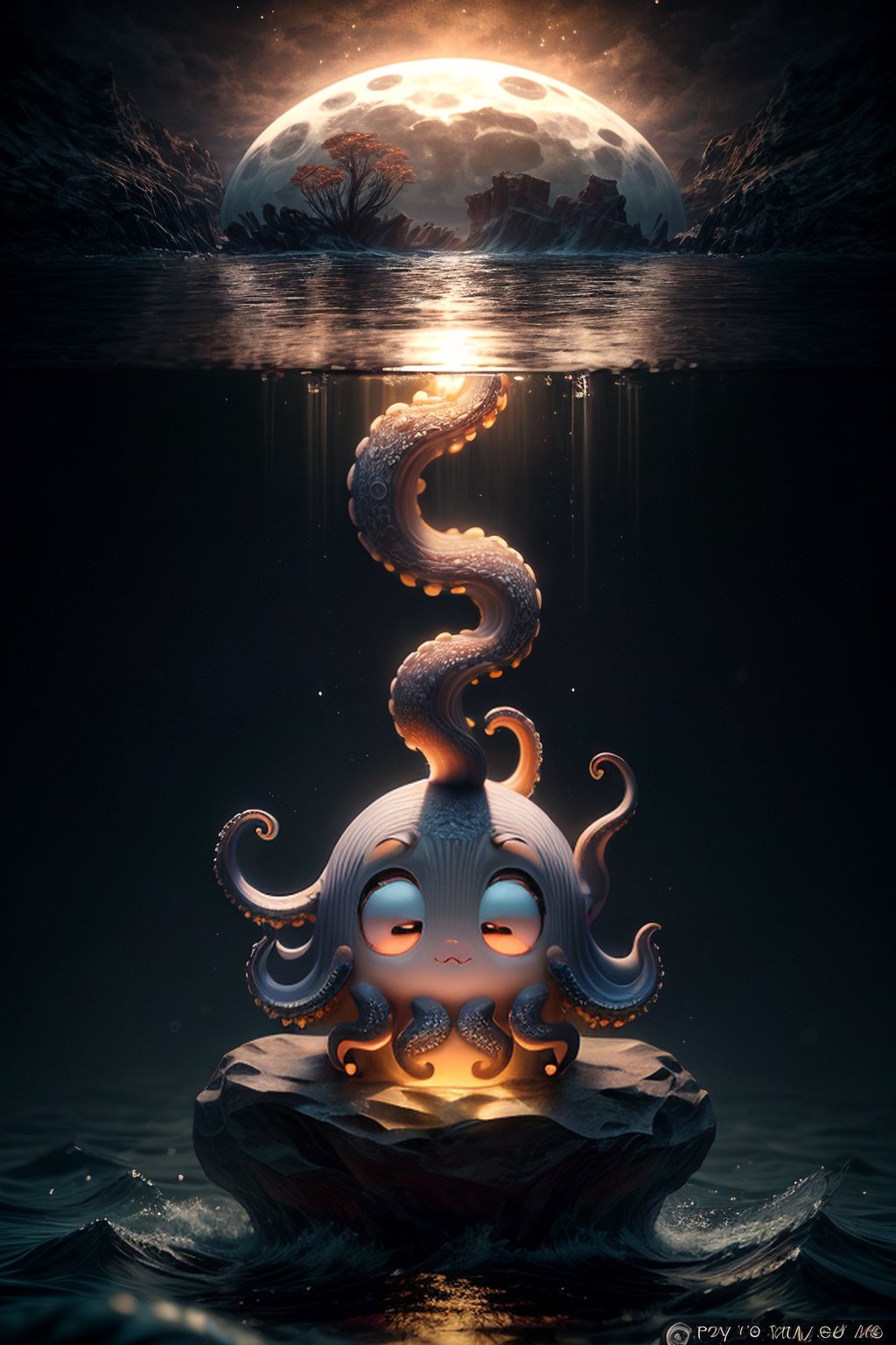 ReV Animated prompt: insanely detailed, Cute octopus , fl...