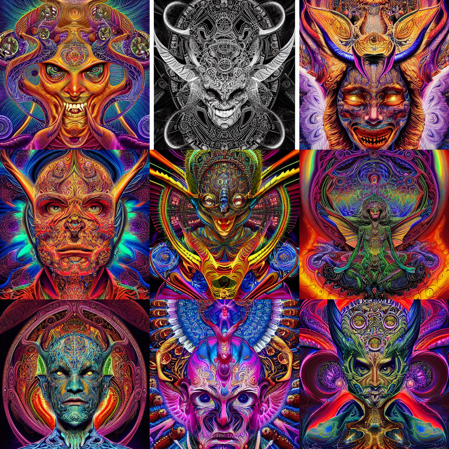 Stable Diffusion prompt: a intricate ornate psychedelic i...