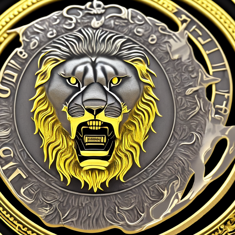 Openjourney prompt: roaring beautiful lion, CL letters on...
