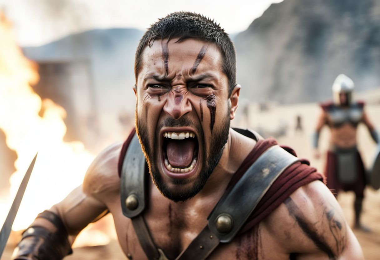 Juggernaut XL prompt: cinematic film still spartan man, s...