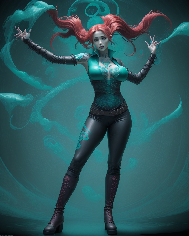 DreamShaper prompt: action pose, d&d character rouge, a f...