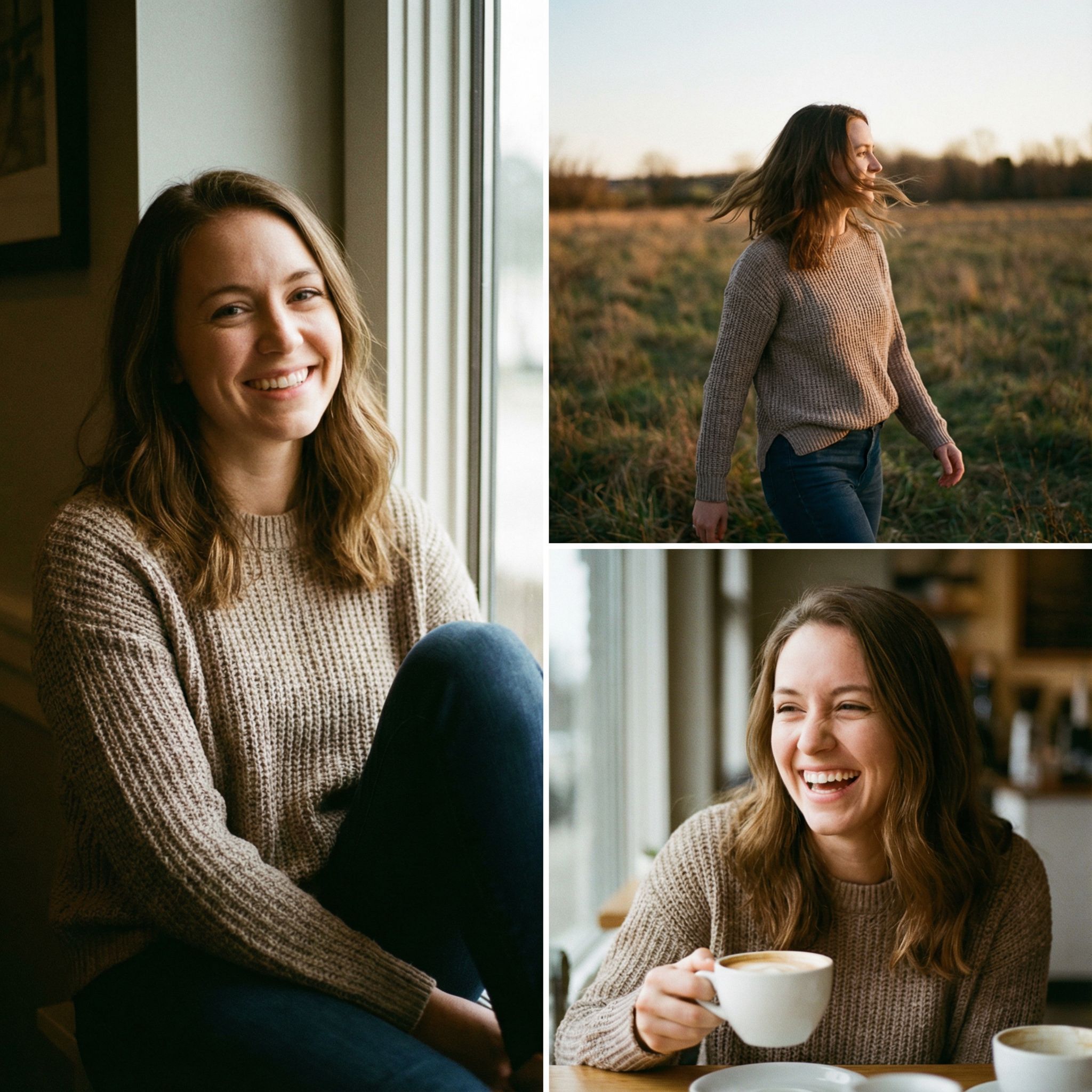 Nano Banana prompt: 3 pic of woman, in the style of Kodak...