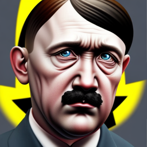 Openjourney prompt: adolf hitler mixed with pikachu, ultr...
